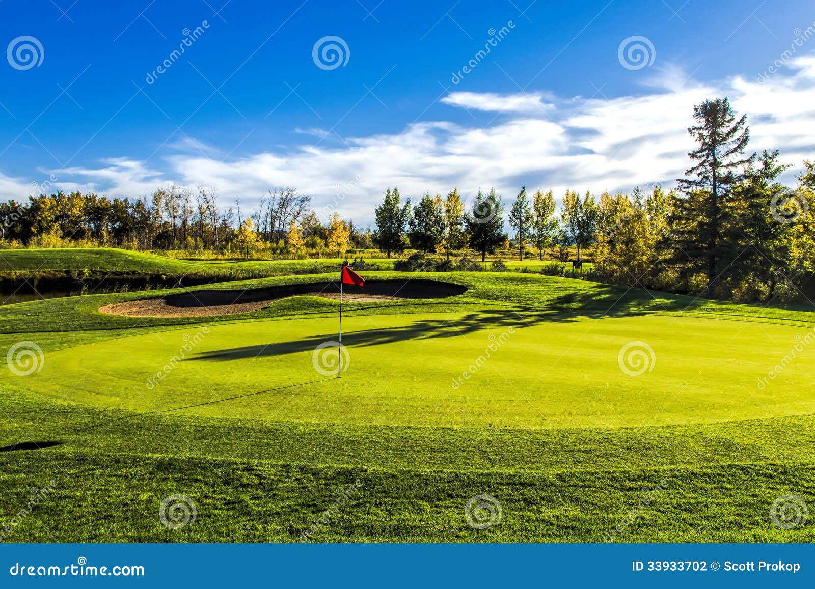 Golf Course in Autumn stock photo. Image of turf, scenic - 33933702