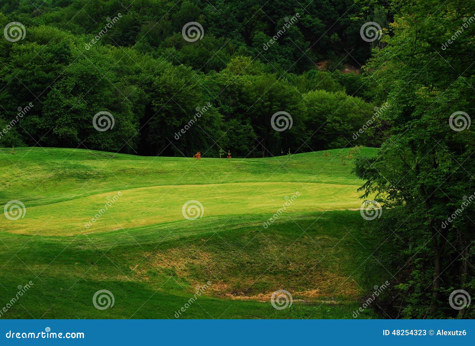 Golf Course stock image. Image of blue, landscape, recreation - 48254323