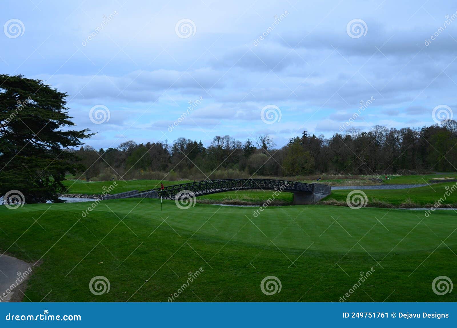 Golf Course with a Bridge Over the Green Stock Image - Image of ireland ...