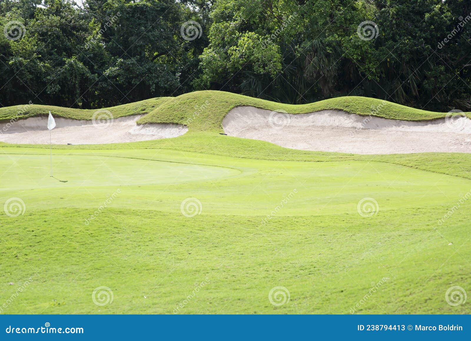 Golf course bunker stock image. Image of meadow, sand - 238794413