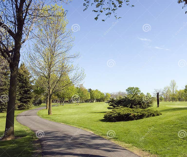 Golf Course Cart Path stock image. Image of vacation, green - 8559965