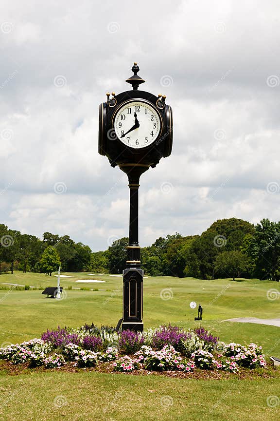 Golf Course Clock stock image. Image of decorative, fairway - 37504735