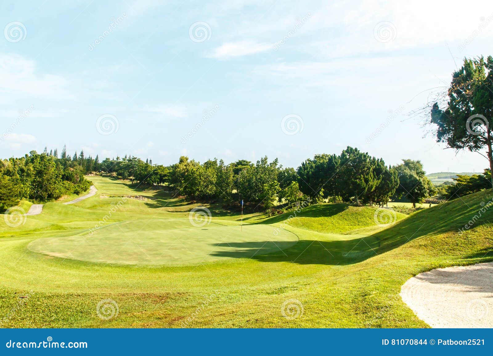 Golf Course in the Countryside. Stock Photo - Image of nature, bunker ...