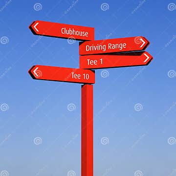 Golf Course Direction Information Signs Stock Image - Image of ...