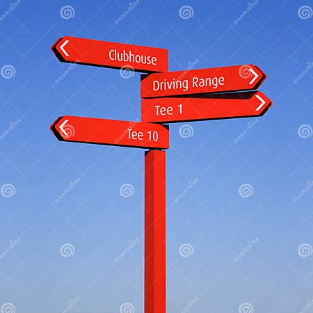 Golf Course Direction Information Signs Stock Image - Image of ...