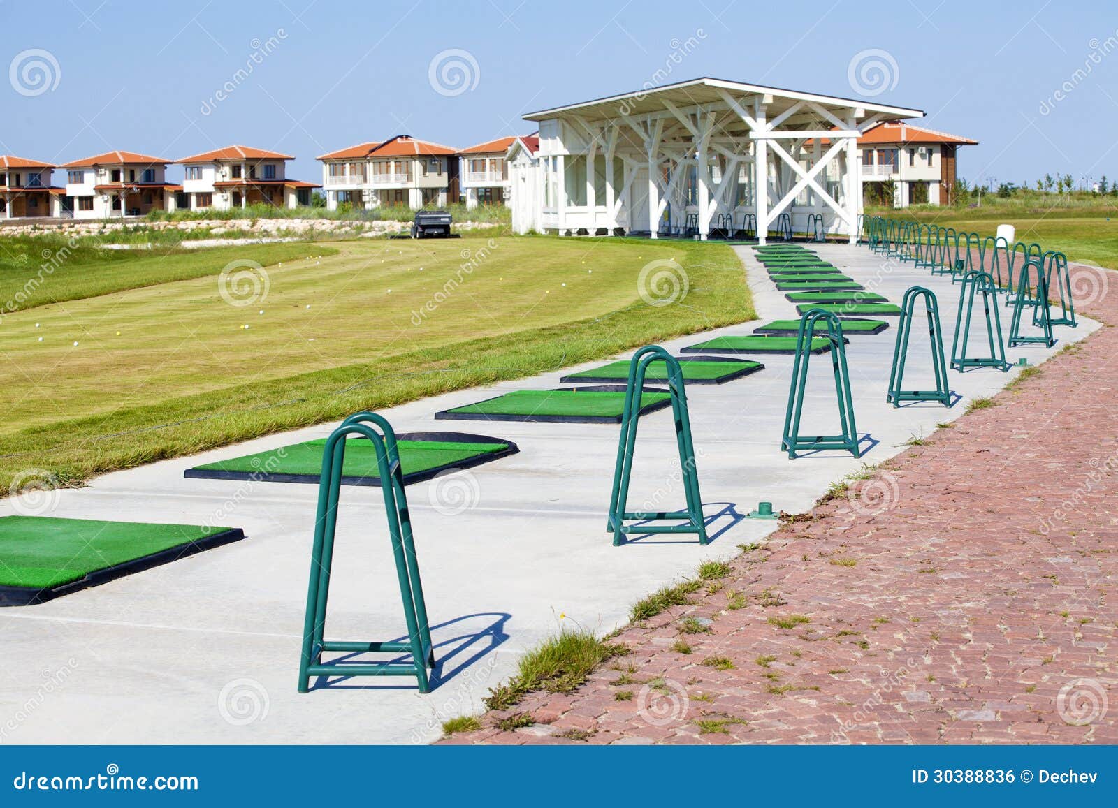 Golf course driving range stock photo. Image of golfing - 30388836