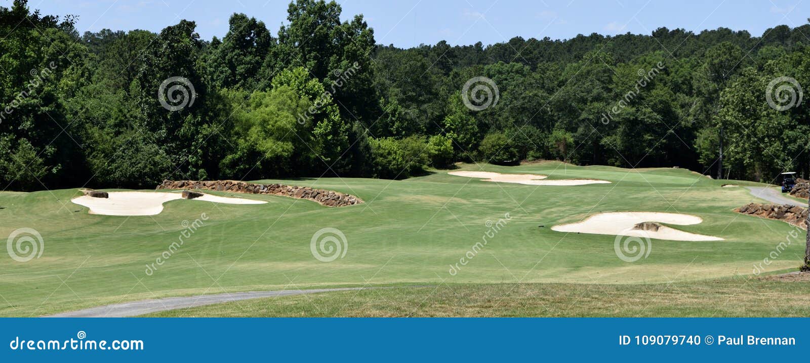 Golf Course Fairway and Bunkers Stock Photo - Image of angled, view ...
