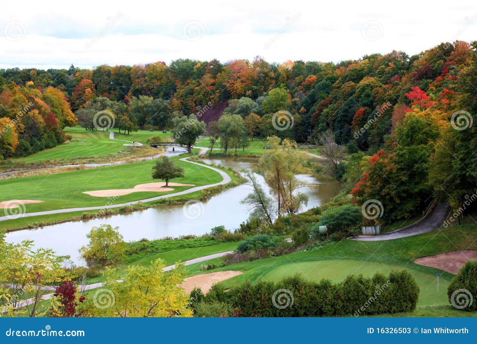 Golf Course in the Fall stock image. Image of colors - 16326503