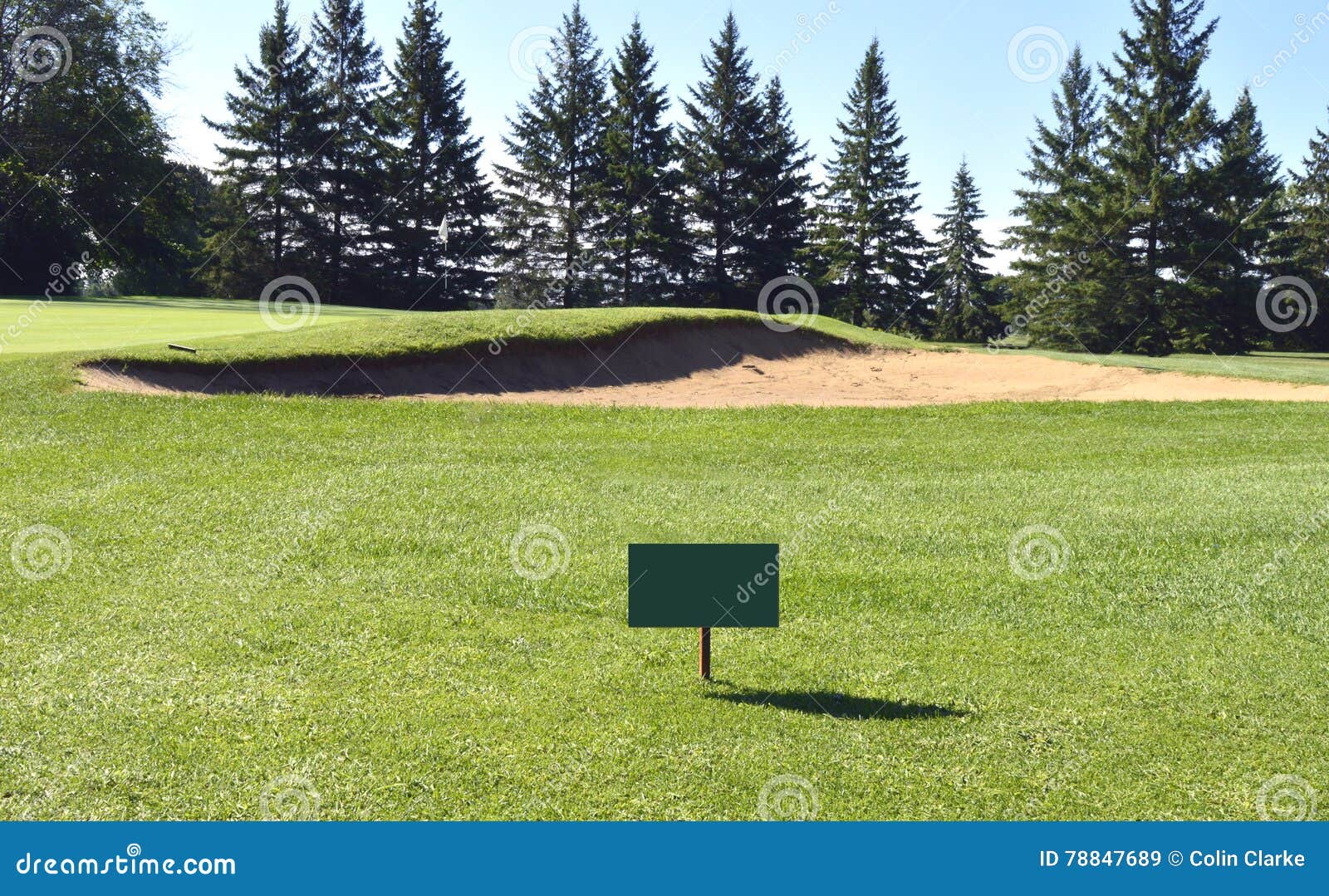 Golf Course Green with Directional Sign Stock Image - Image of golfing ...