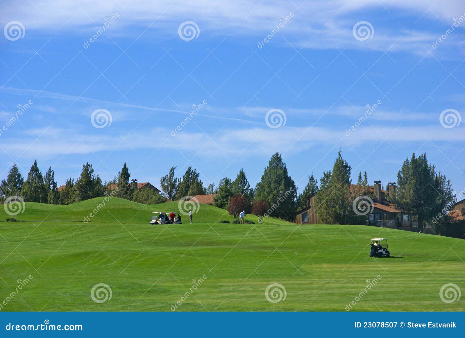 Golf course, green fairway stock image. Image of driving - 23078507