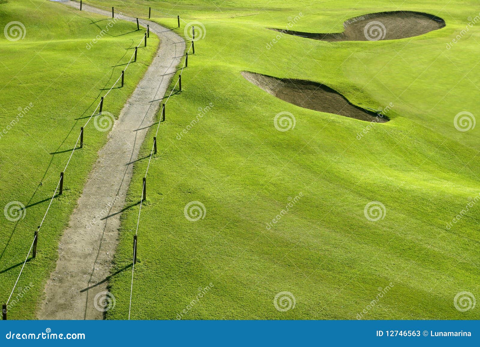 Golf Course Green Grass Hill Field with Holes Stock Image - Image of ...