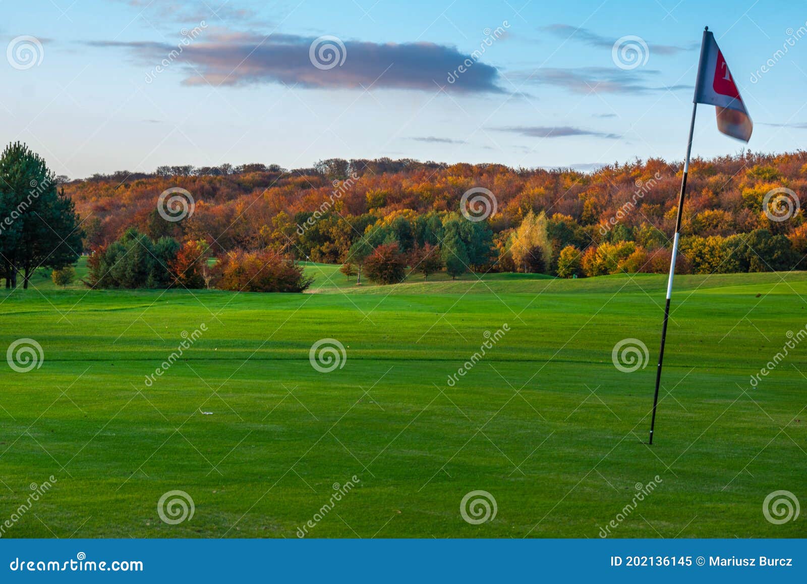 Golf Course on the Hills in the Fall Entourage Editorial Image - Image ...
