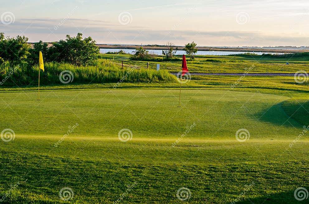Golf course hole flag stock image. Image of natural, landscape - 40714127