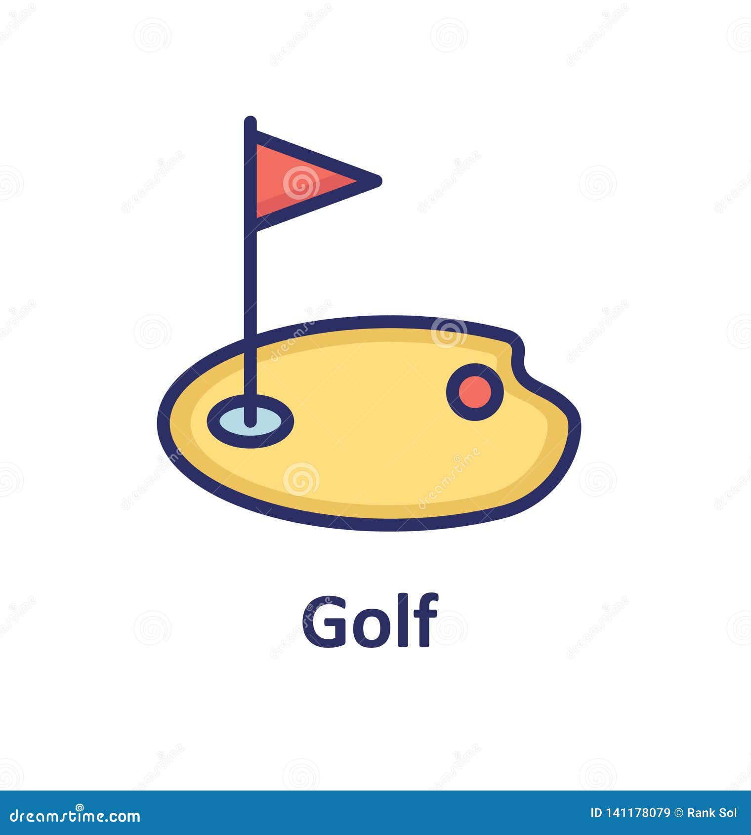 Golf Course Isolated Vector Icon Which Can Easily Modify or Edit Stock ...