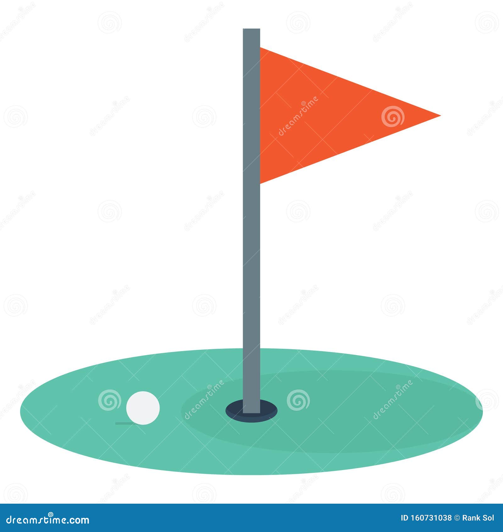 Golf Course Isolated Vector Illustration Icon Editable Stock Vector ...