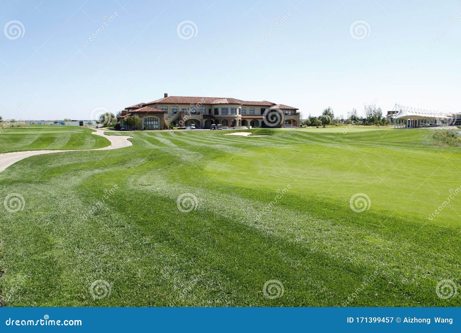 Golf course landscape stock image. Image of grass, golfing - 171399457