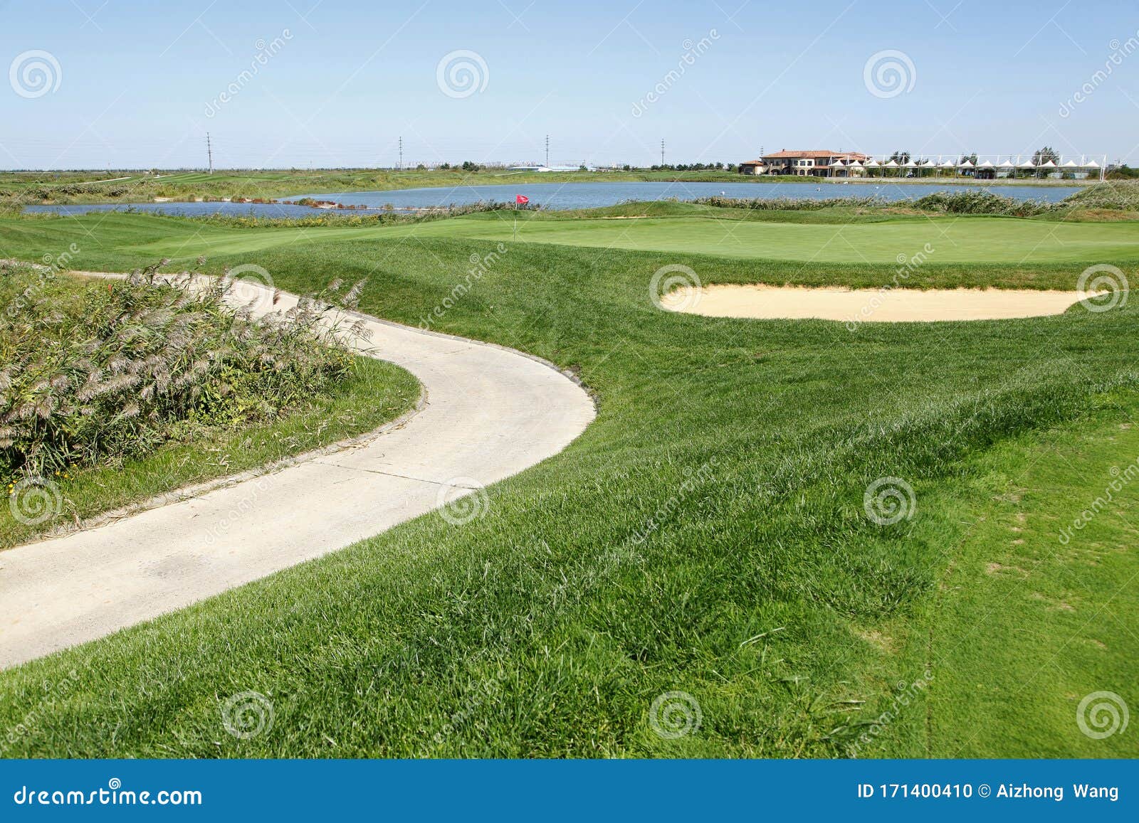 The golf course landscape stock photo. Image of activity - 171400410
