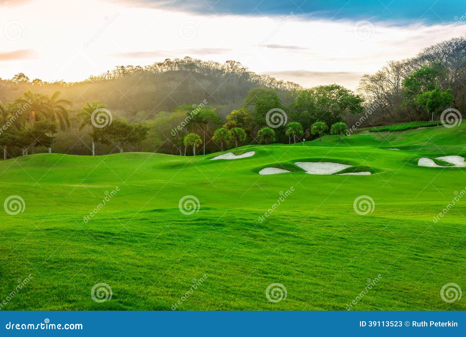 Golf Course stock image. Image of sport, recreation, sunset - 39113523