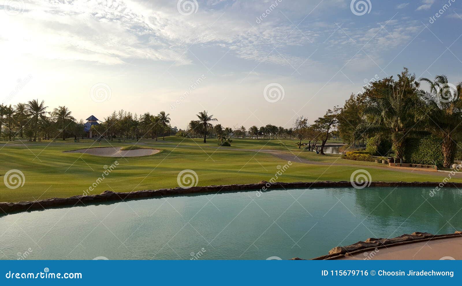 Golf Course Landscape in the Good Day Stock Photo - Image of grass ...