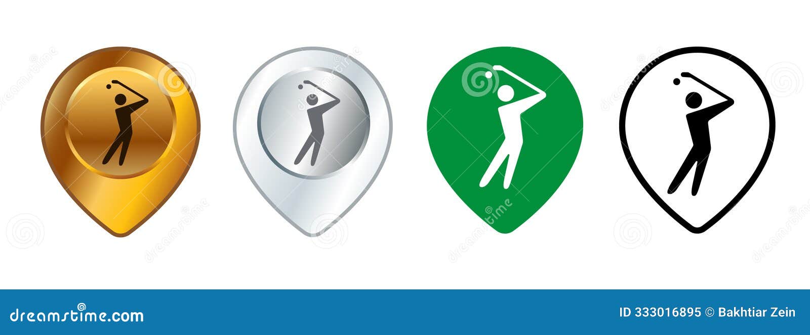 Golf Course Location Map Pin Symbol Icon People Play Golf Isolated ...