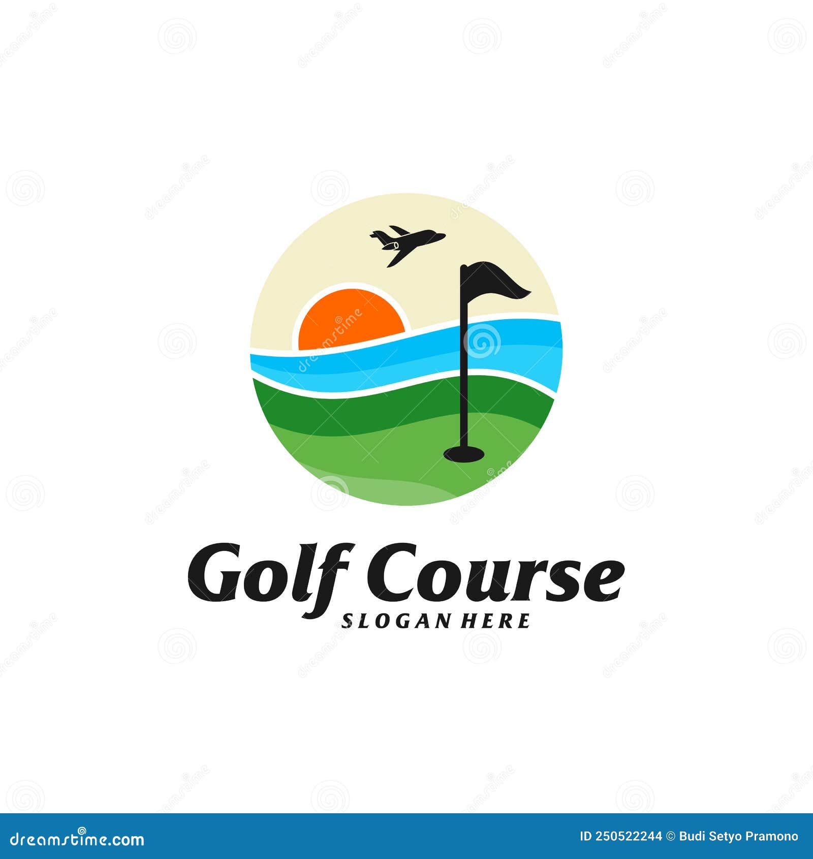 Golf Course Logo Design Template. Golf Course Logo Concept Vector Stock ...