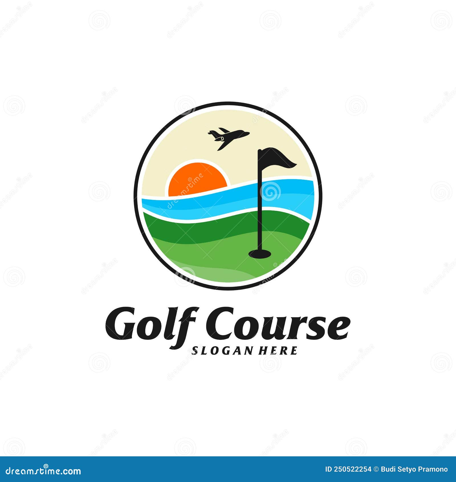 Golf Course Logo Design Template. Golf Course Logo Concept Vector Stock ...