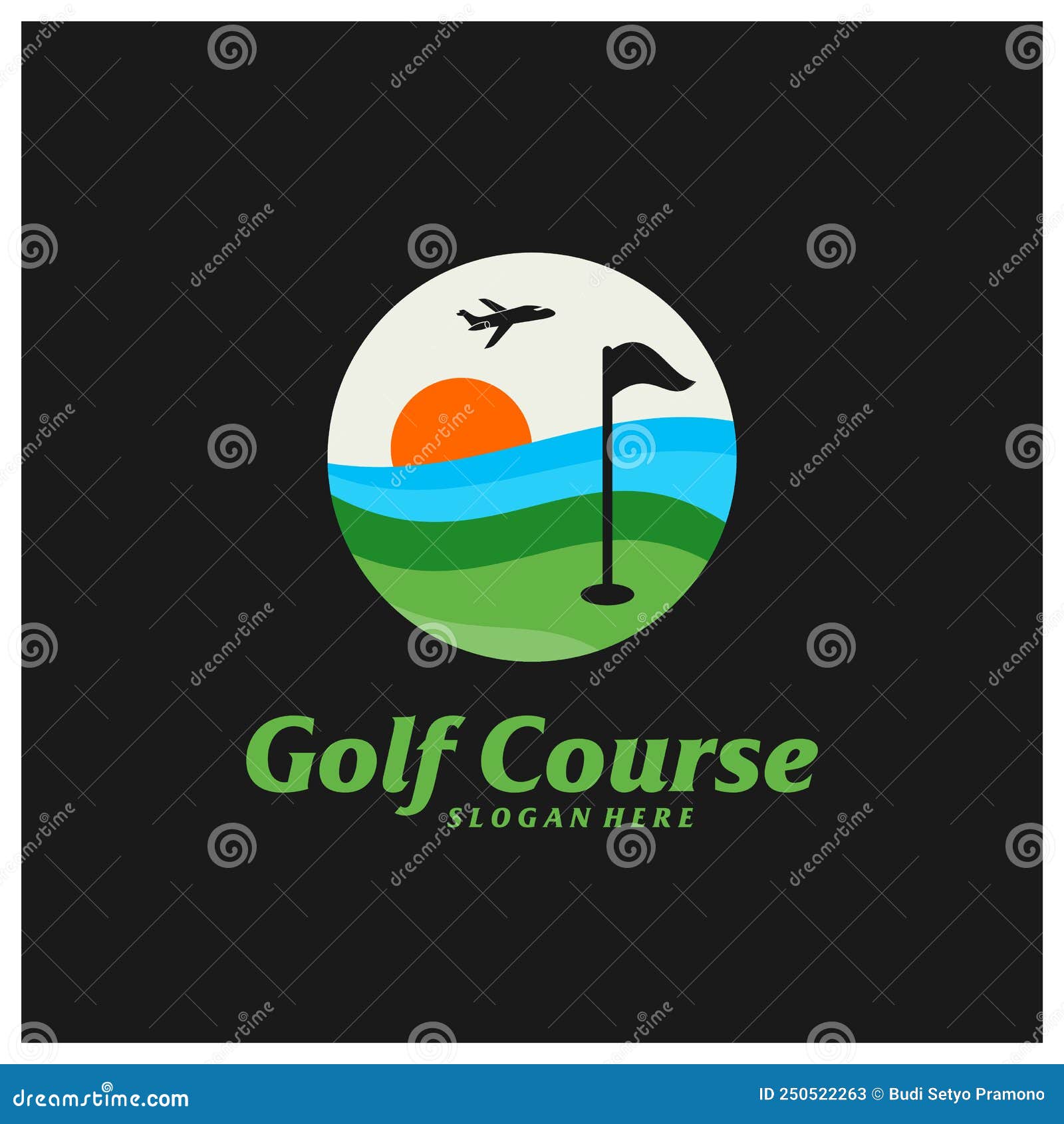 Golf Course Logo Design Template. Golf Course Logo Concept Vector Stock ...