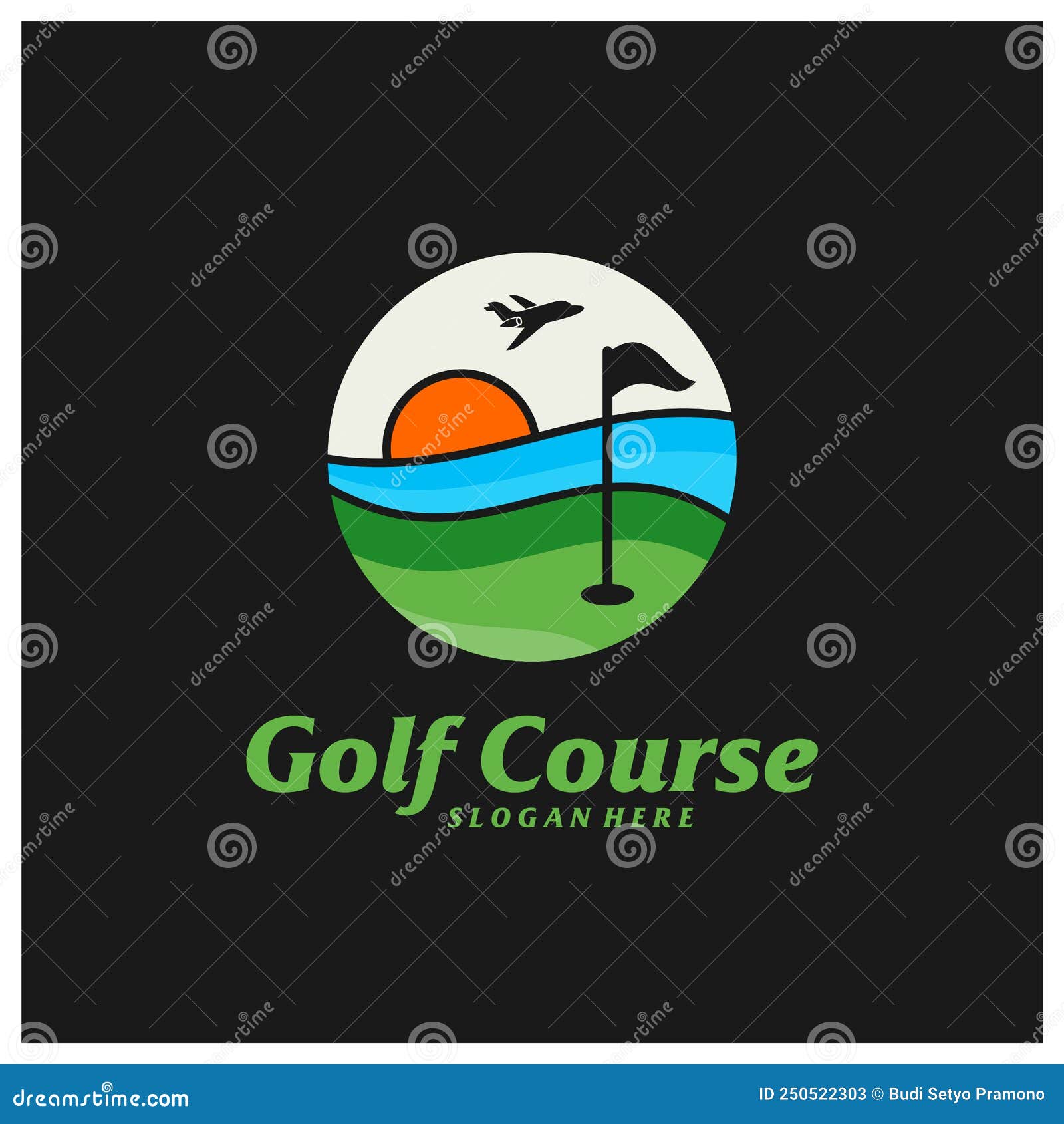 Golf Course Logo Design Template. Golf Course Logo Concept Vector Stock ...