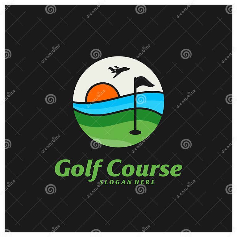 Golf Course Logo Design Template. Golf Course Logo Concept Vector Stock ...