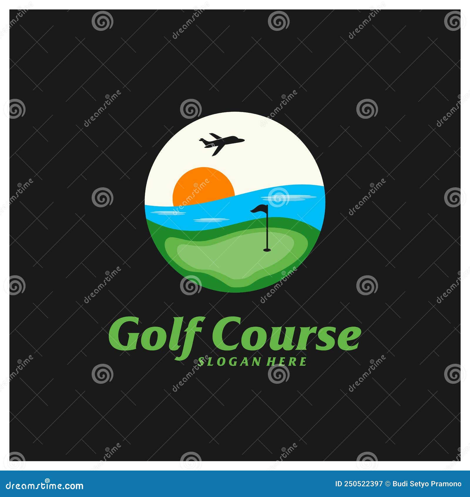 Golf Course Logo Design Template. Golf Course Logo Concept Vector Stock ...