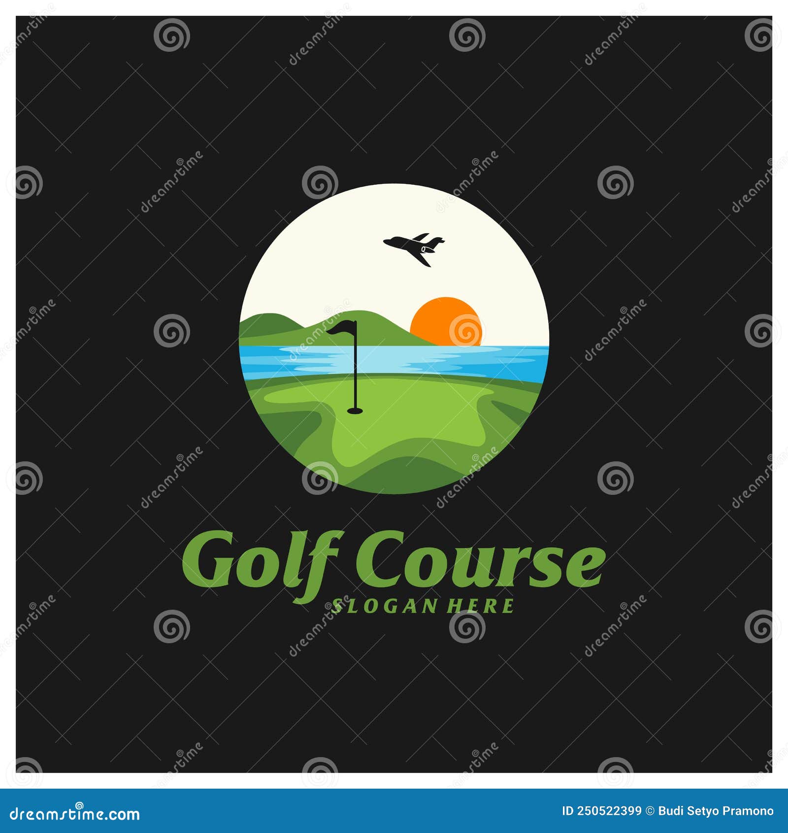 Golf Course Logo Design Template. Golf Course Logo Concept Vector Stock ...