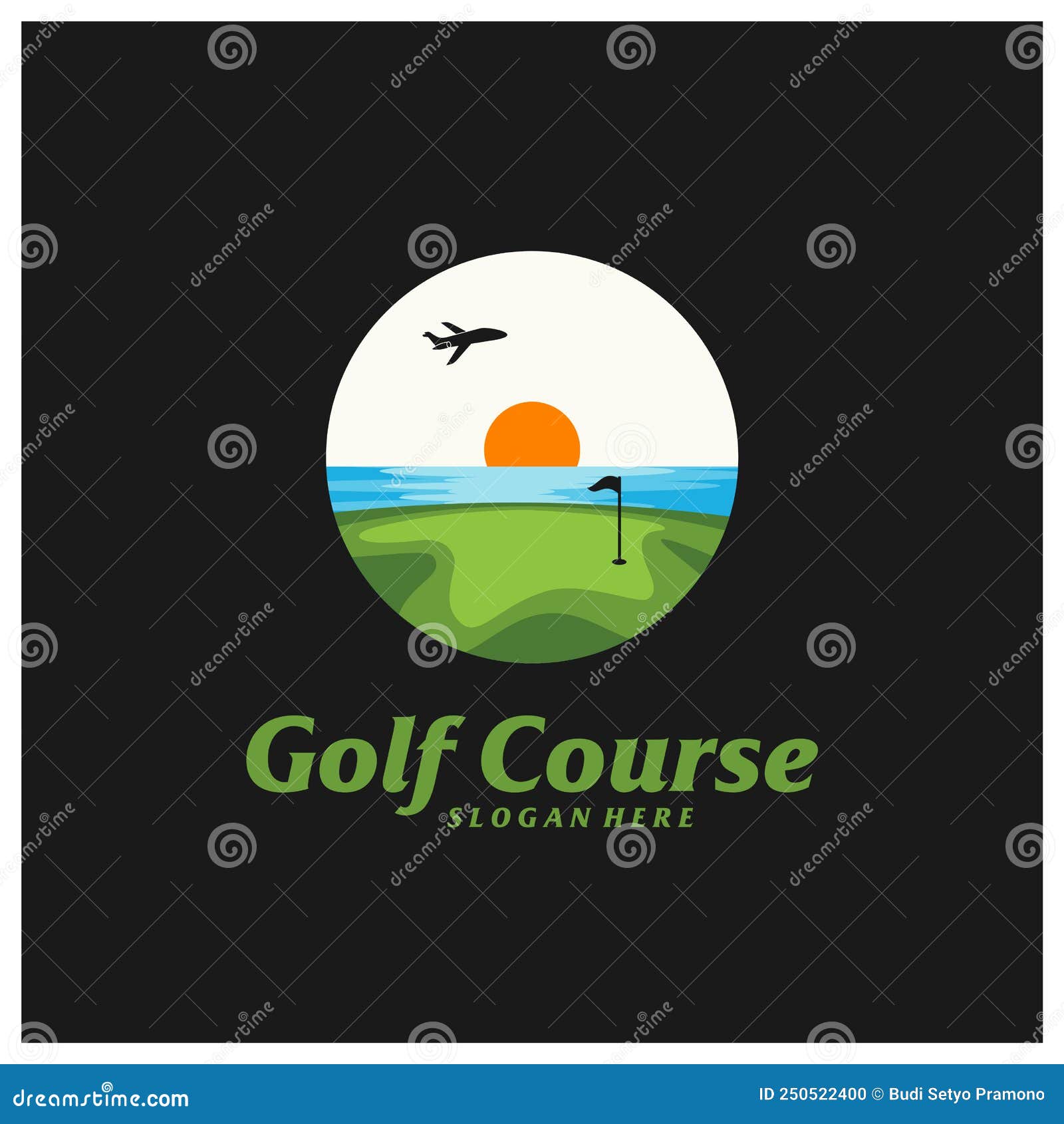 Golf Course Logo Design Template. Golf Course Logo Concept Vector Stock ...