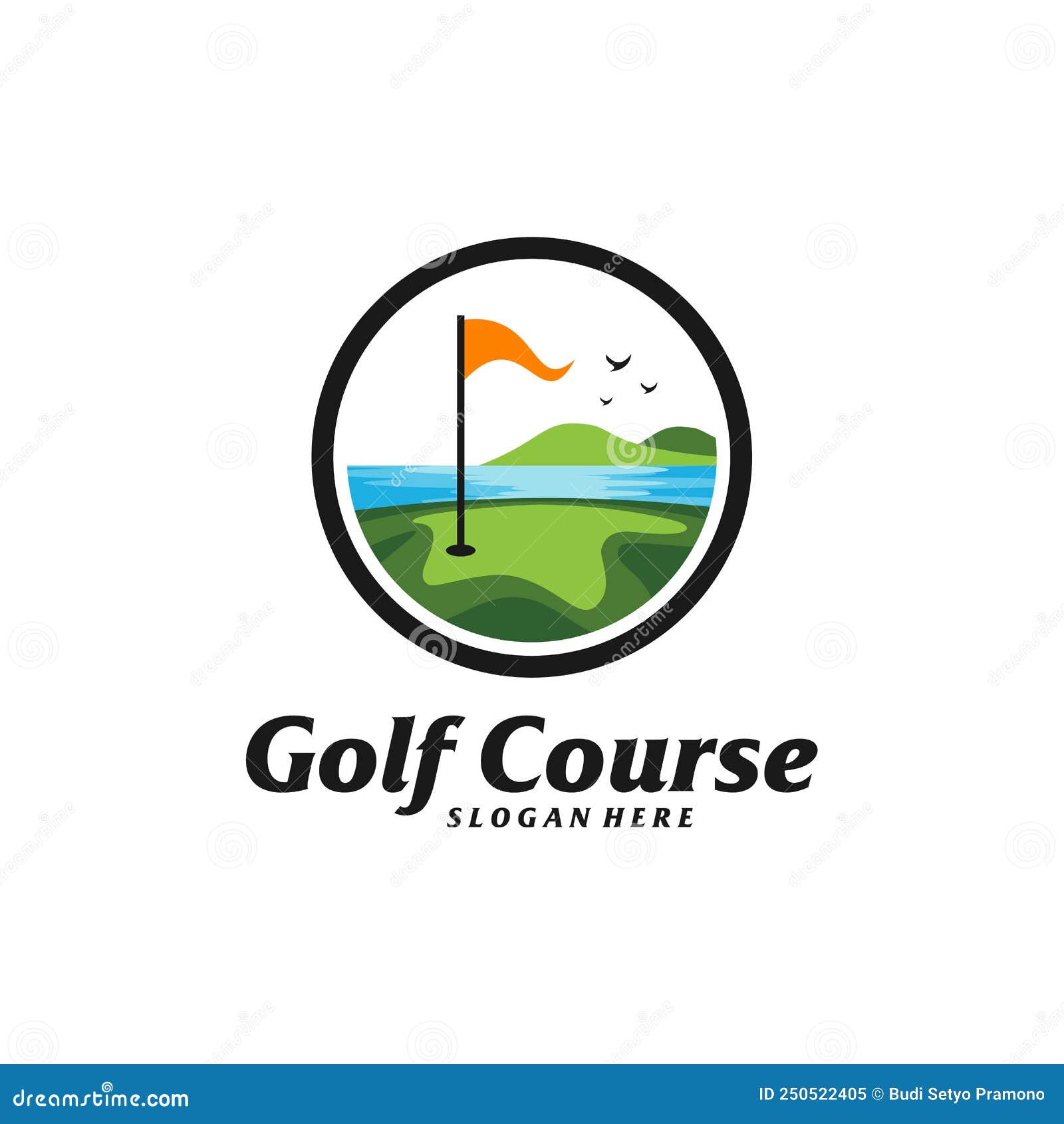 Golf Course Logo Design Template. Golf Course Logo Concept Vector Stock ...