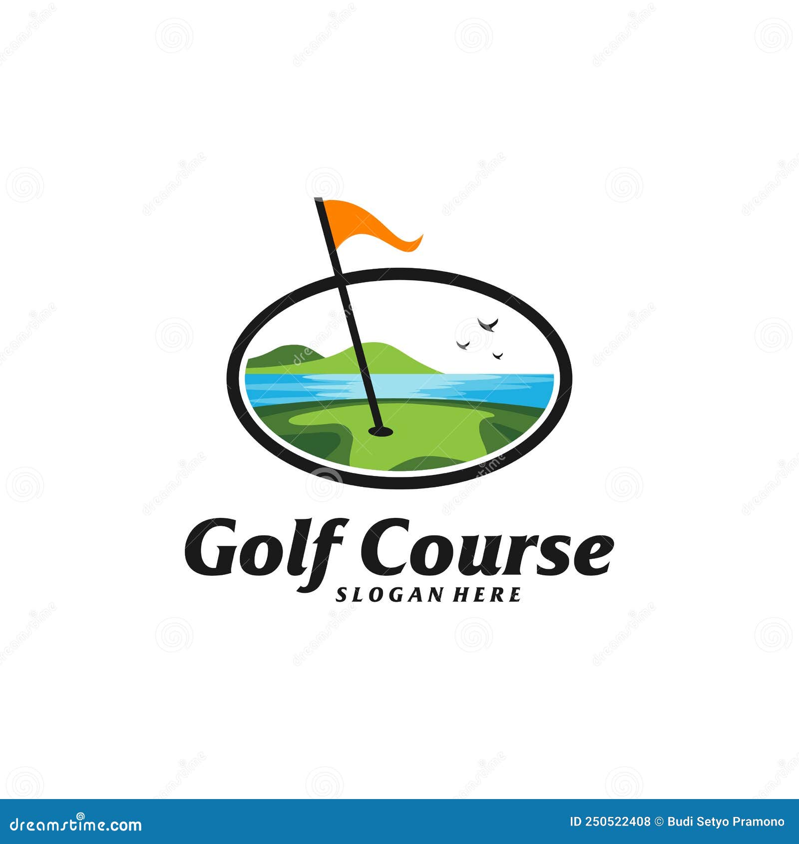 Golf Course Logo Design Template. Golf Course Logo Concept Vector Stock ...