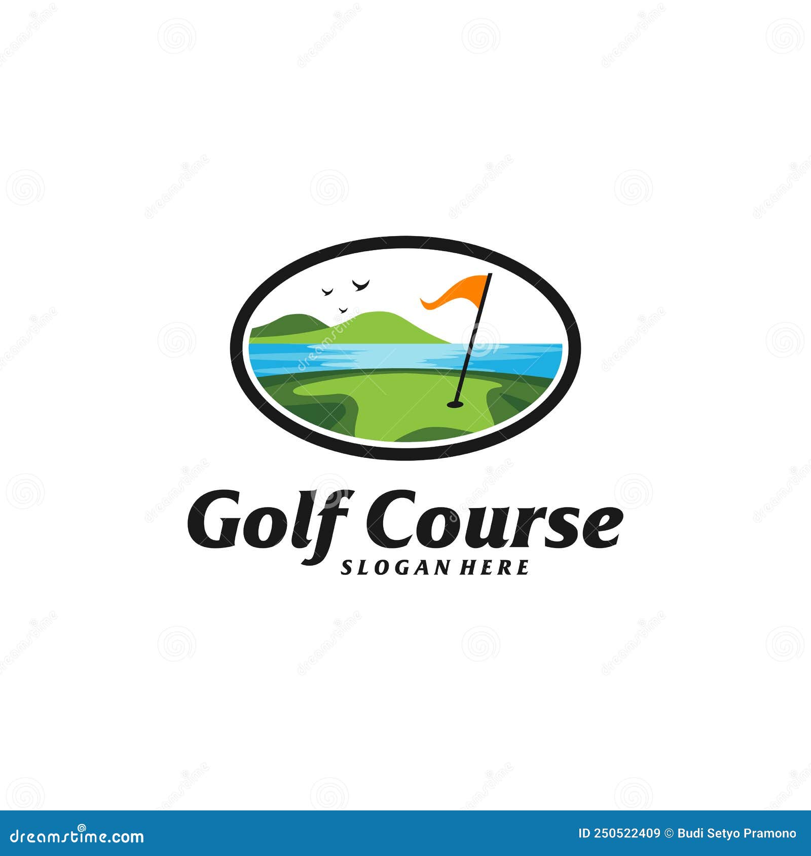 Golf Course Logo Design Template. Golf Course Logo Concept Vector Stock ...