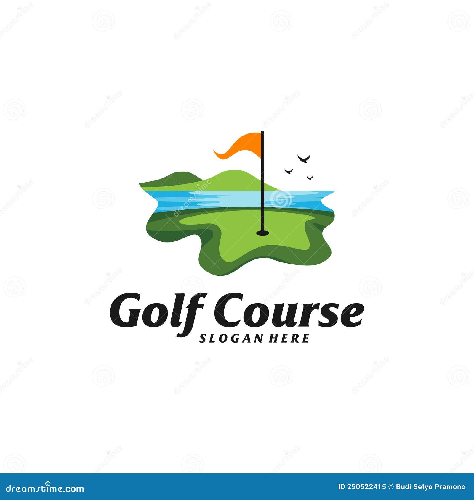 Golf Course Logo Design Template. Golf Course Logo Concept Vector Stock ...