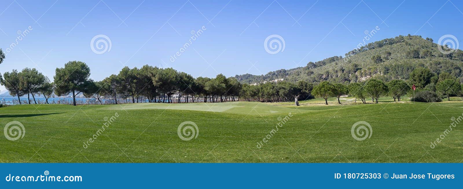 Golf course in mallorca stock image. Image of lawn, landscape - 180725303