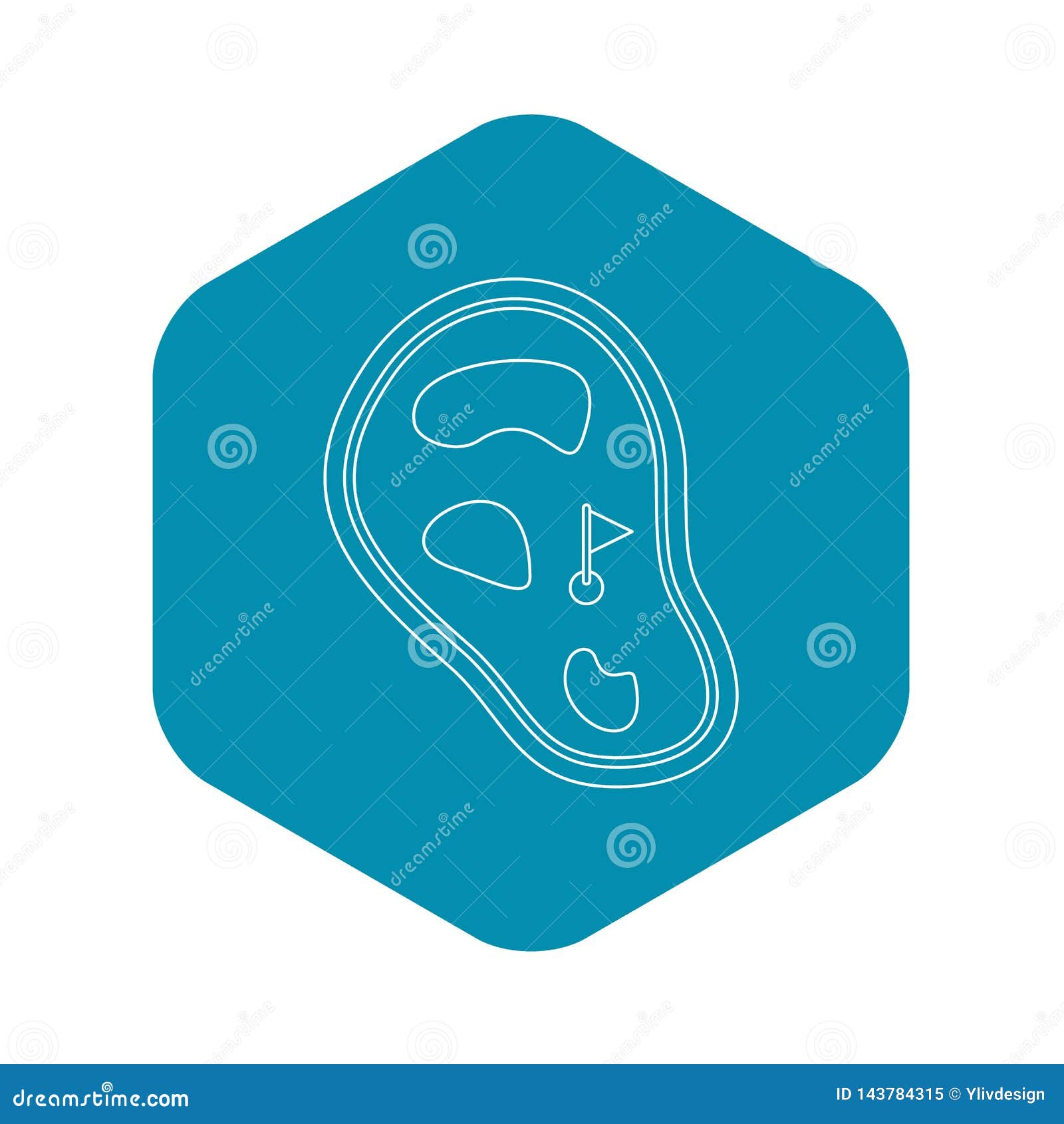 Golf Course Map Icon, Outline Style Stock Vector - Illustration of ...