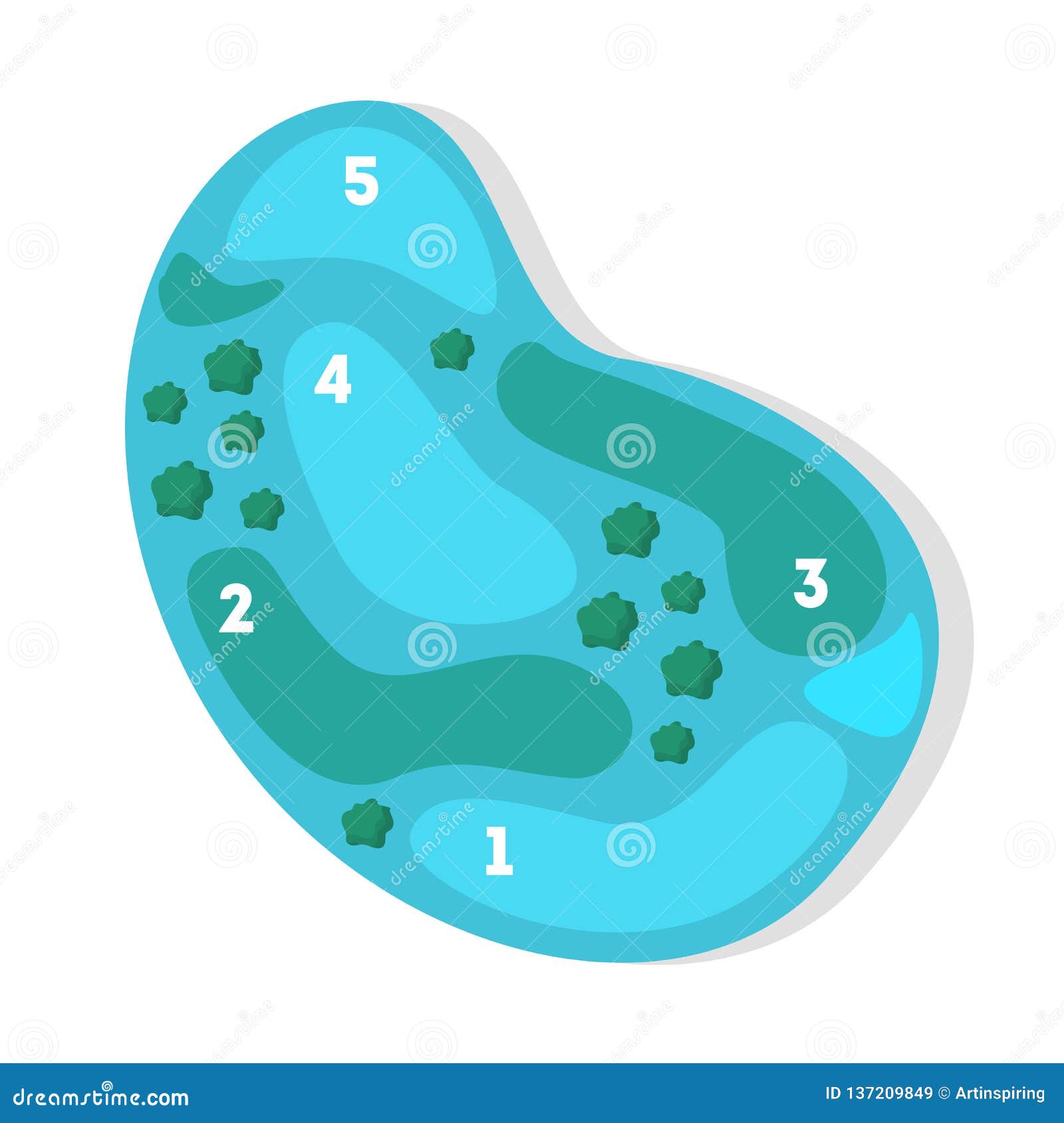 Golf Course Map. Plan of the Field Stock Vector - Illustration of ...