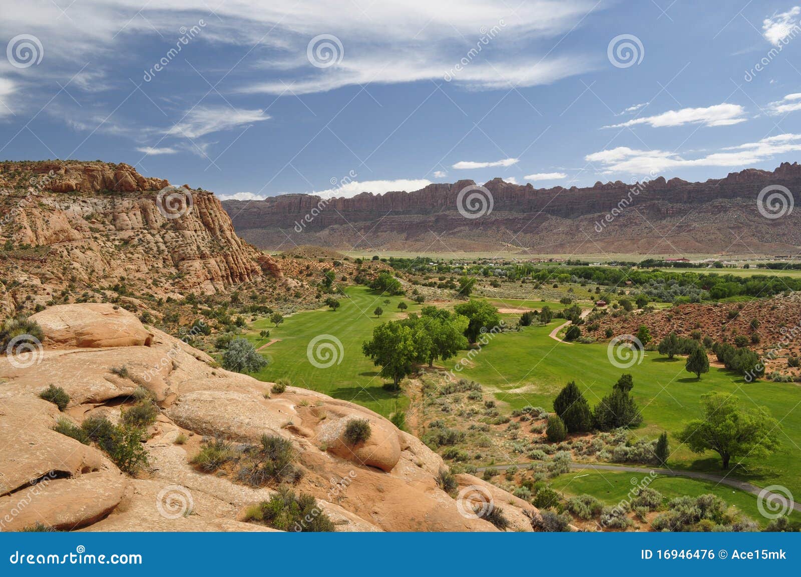 Golf Course in Moab Utah stock photo. Image of golf, trees - 16946476