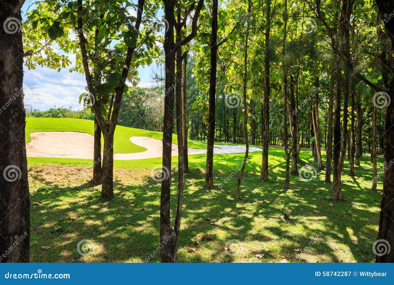 Golf course in nature stock image. Image of active, outdoor - 58742287