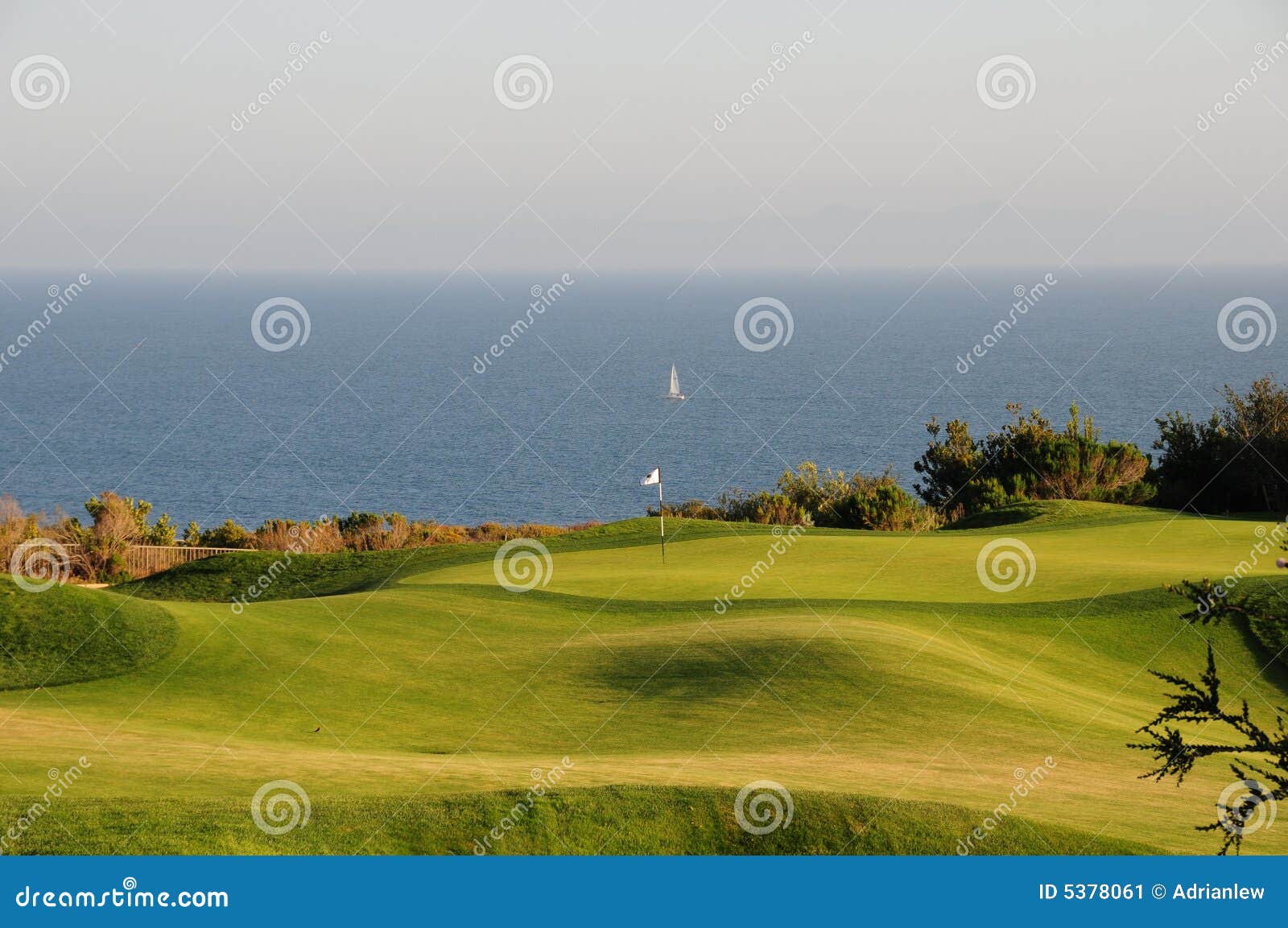 Golf course by ocean stock image. Image of view, rough - 5378061