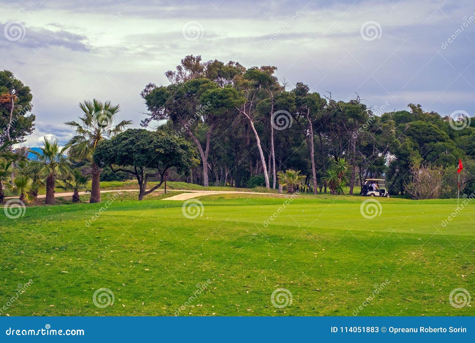 Golf course panorama stock image. Image of golfing, panoramic - 114051883