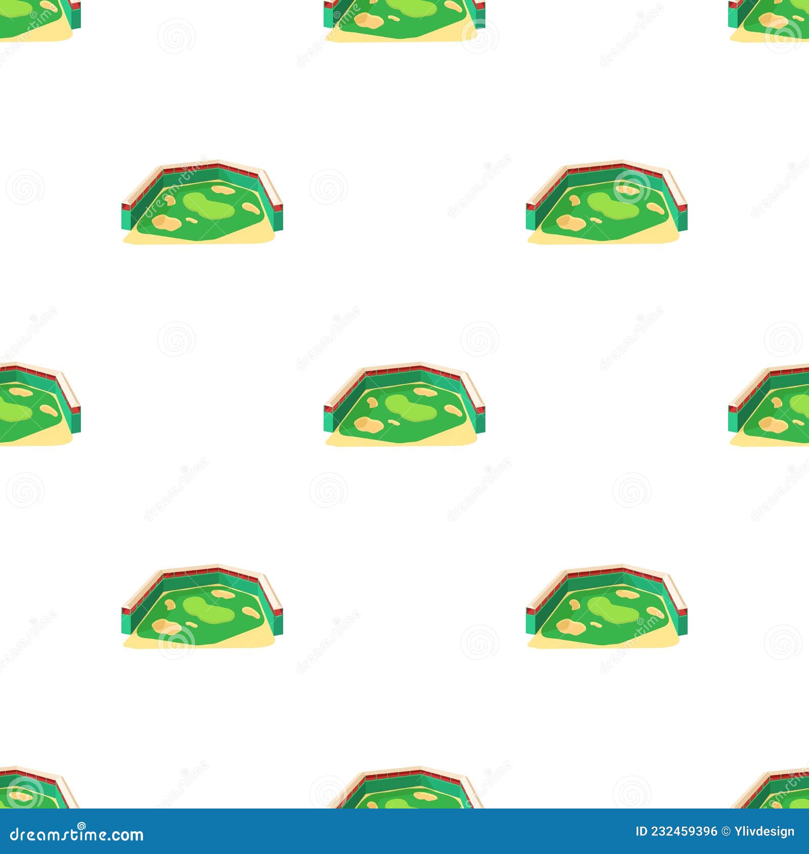 Golf Course Pattern Seamless Vector Stock Vector - Illustration of ...