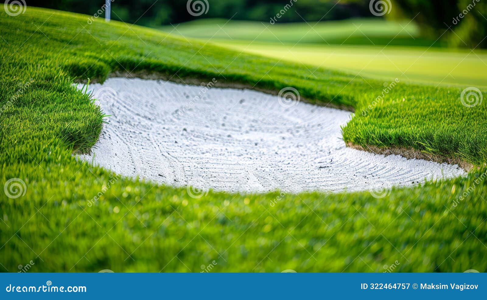 Golf Course Sand Bunker with Pristine Green Grass, Generative AI Stock ...