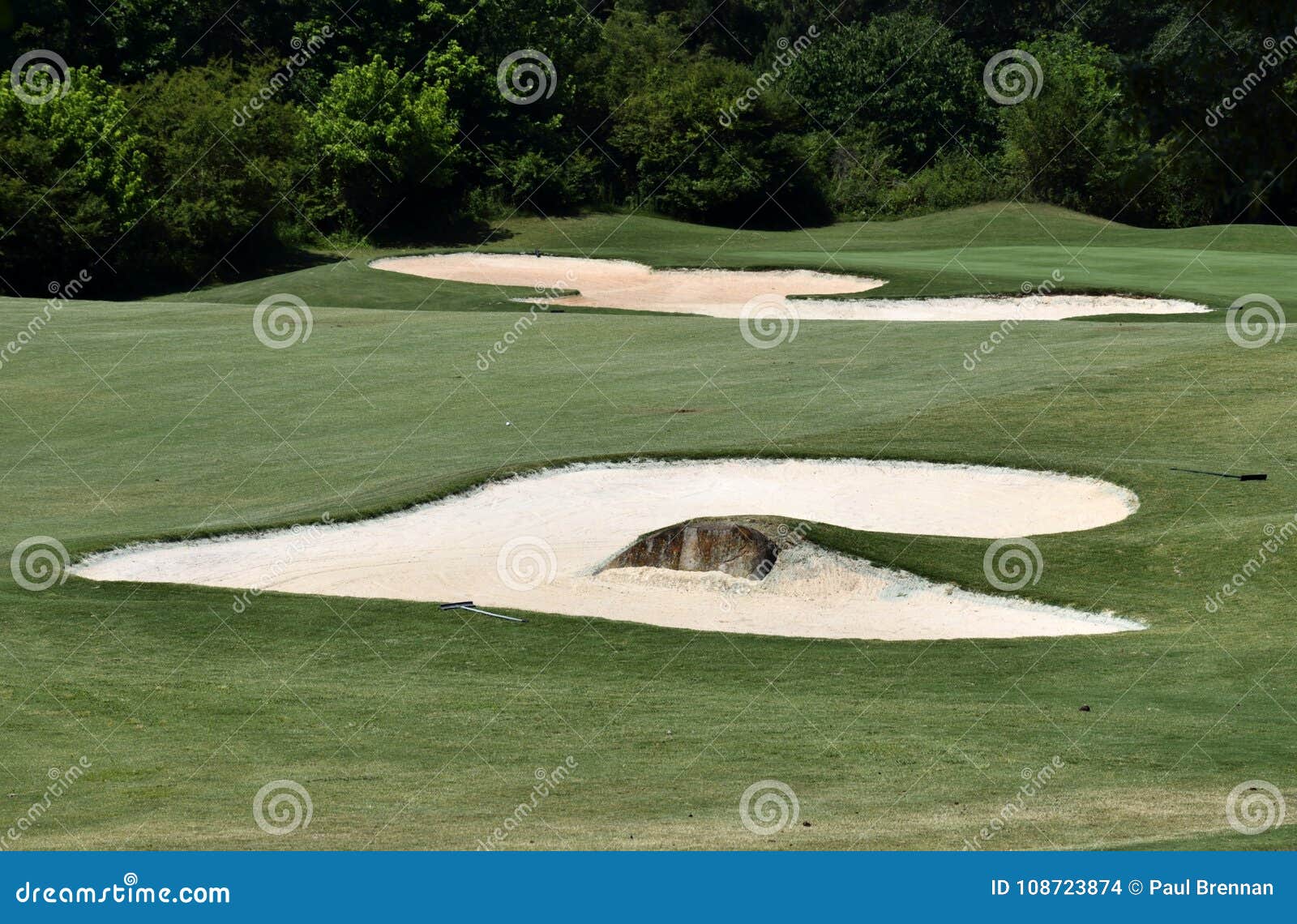 Golf course sand traps stock photo. Image of beauty - 108723874