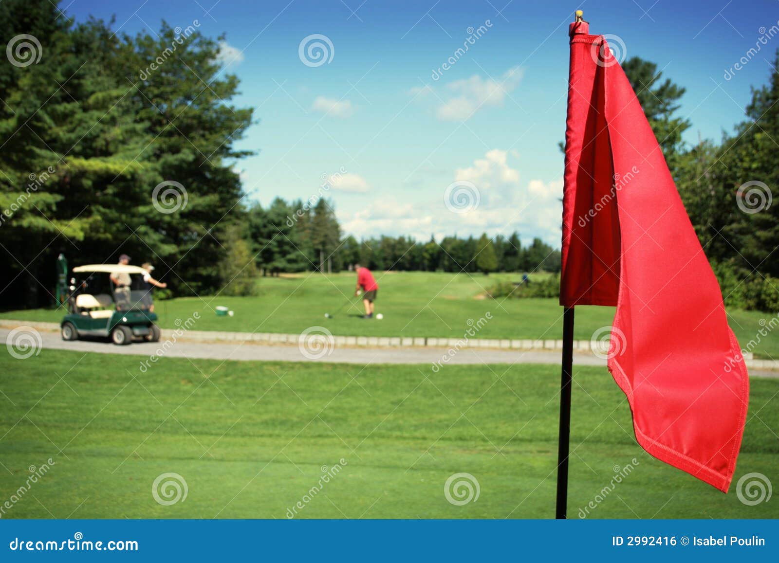 Golf Course Scene with Flag Stock Photo - Image of outdoor, sports: 2992416