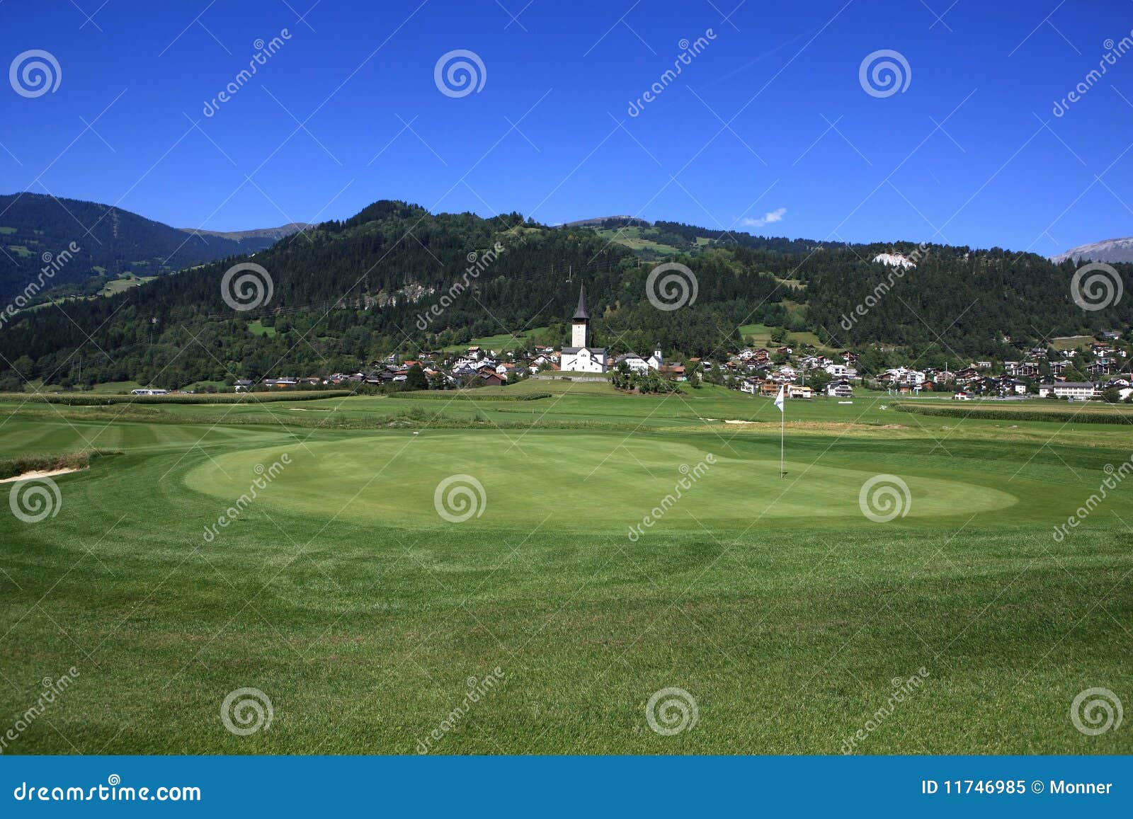 Golf Course Schluein - Sagogn, Switzerland Stock Image - Image of ...