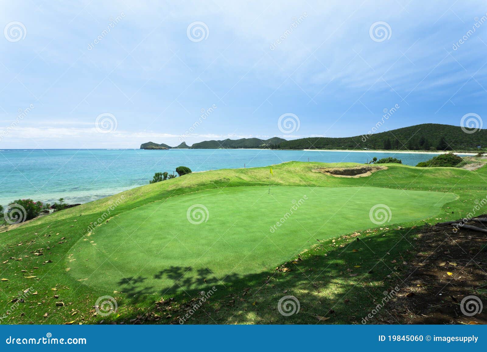 Golf Course by the Sea stock photo. Image of leisure - 19845060