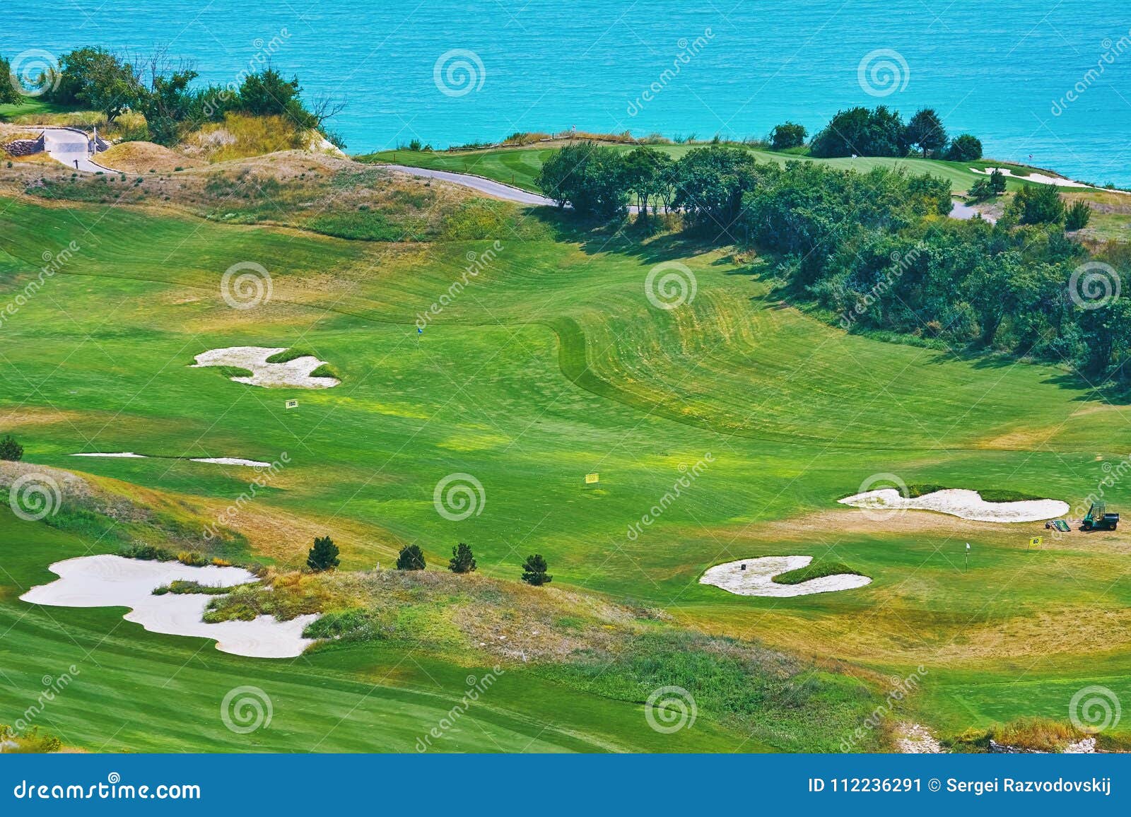 Golf Course on the Sea Shore Stock Image - Image of sport, landscape ...
